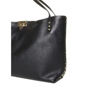 Valentino Garavani Rockstud Embellishment Medium Top Handle Bag - Black