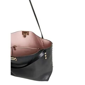 Valentino Garavani Rockstud Embellishment Medium Top Handle Bag - Black