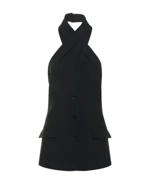 Michael Kors Suit Vest With Criss-cross Neckline