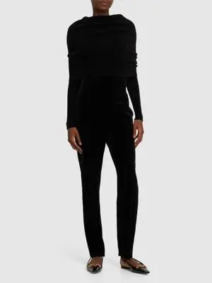 Alexandre Vauthier High-rise Velvet Casual Pants