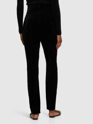 Alexandre Vauthier High-rise Velvet Casual Pants