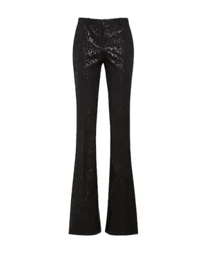 Versace Logo Jacquard Bell Bottom Trousers