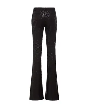 Versace Logo Jacquard Bell Bottom Trousers