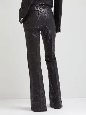 Versace Logo Jacquard Bell Bottom Trousers