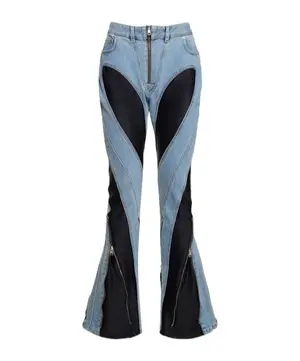 MUGLER Zippered Flare Jeans