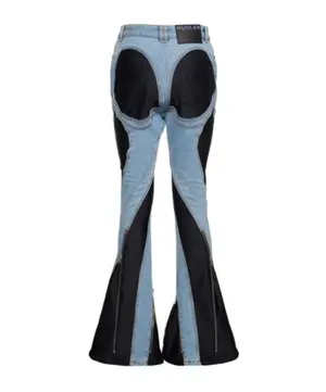 MUGLER Zippered Flare Jeans