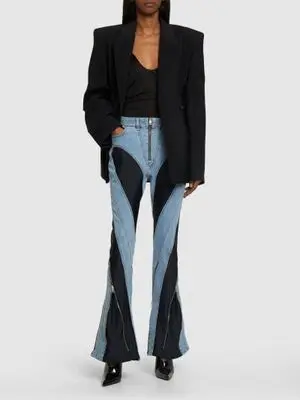 MUGLER Zippered Flare Jeans