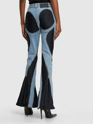 MUGLER Zippered Flare Jeans
