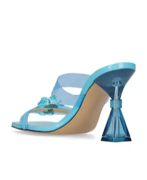 MACHMACH Pvc Leather Sandals With Crystal Flower Detail