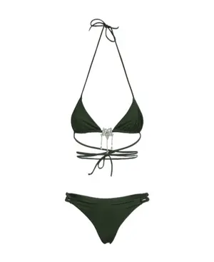 Alessandra Rich Embellished Bikini - Black