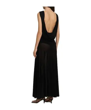 Magda Butrym Draped Jersey Maxi Dress With Sheer Inserts - Black