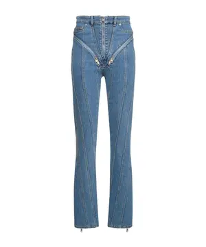 MUGLER High-waist Zipper Detail Jeans