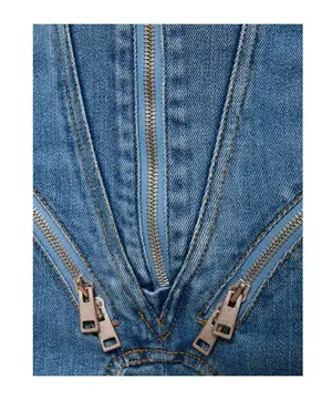 MUGLER High-waist Zipper Detail Jeans