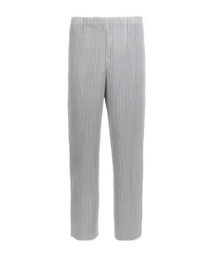 Issey Miyake Pleated Straight-leg Trousers - Grey
