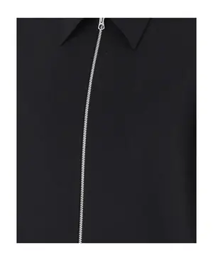 JIL SANDER Zip-up Cotton Shirt Jacket - Black