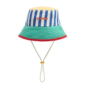 BOBO CHOSES Striped Cotton Bucket Hat - Blue
