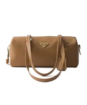 Prada Re-nylon And Leather Medium Top-handle Bag With Padlock