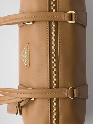 Prada Re-nylon And Leather Medium Top-handle Bag With Padlock