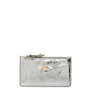 VIVIENNE WESTWOOD Orb Plaque Zipped Wallet - Silver