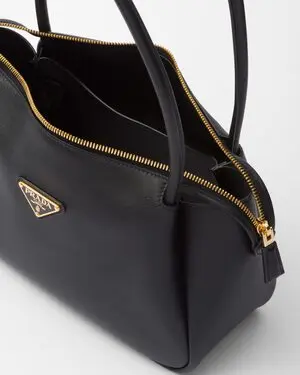 Prada Medium Handbag With Enamel Triangle Logo