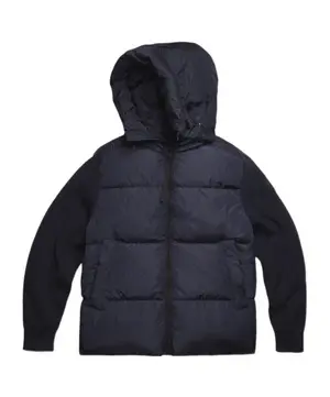 Canada Goose Padded Hooded Jacket With Knit Sleeves - Nocturne