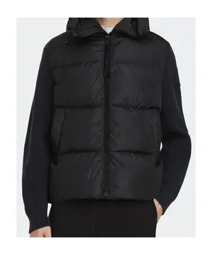 Canada Goose Padded Hooded Jacket With Knit Sleeves - Nocturne