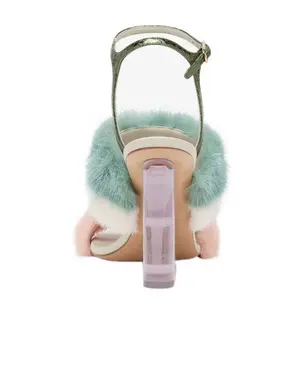 Fendi Mink And Plexiglass Heeled Sandals