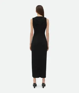 Bottega Veneta Sleeveless Midi Dress With Shoulder Flower Details