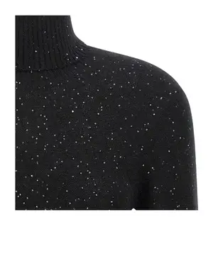 Fabiana Filippi Long Sleeve Sequin Embellished Turtleneck Jumper