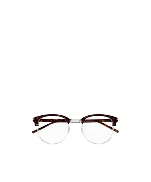 Saint Laurent Round Frame Glasses - Brown