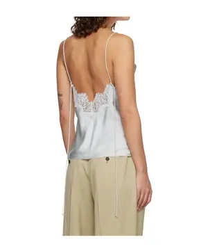 RÓHE Lace Trim V-neck Camisole