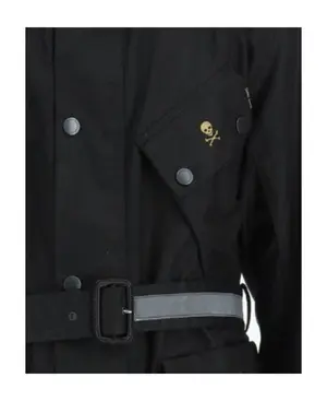 Barbour Logo Embroidered Belted High-neck Jacket