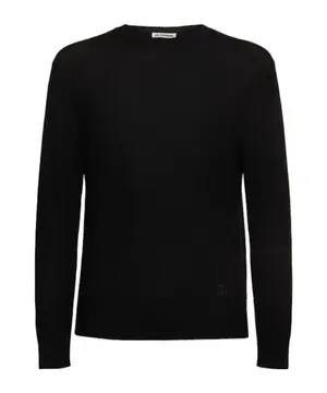 JIL SANDER Wool Crewneck Sweater - Black