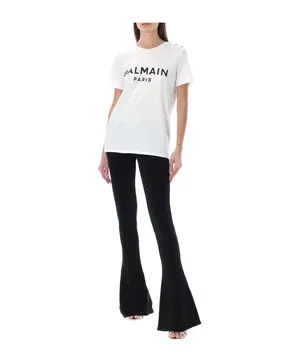 Balmain Logo Printed Crewneck T-shirt - No