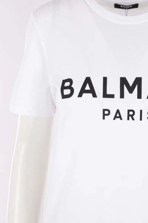 Balmain Logo Printed Crewneck T-shirt - No