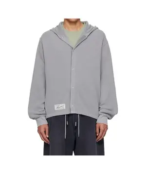WOOYOUNGMI Open Front Hooded Sweatshirt