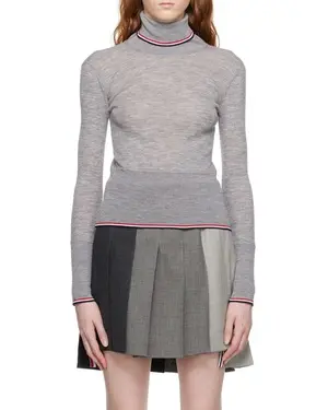Thom Browne Striped Trim Turtleneck Jumper
