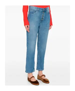 DONDUP Tapered Cuffed Jeans With Buckle Detail
