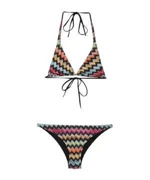 Missoni Zigzag Knit Halterneck Bikini - Black