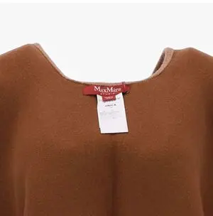 Max Mara All-over Logo Patterned Fringed Cape - Brown