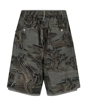 Stone Island Abstract Print Knee-length Bermuda Shorts