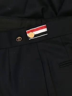 Thom Browne High-waisted Straight Leg Trousers With Classic Stripes