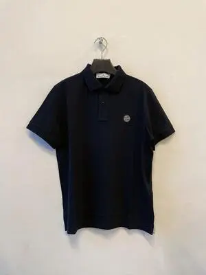 Stone Island Compass Patch Short-sleeved Polo Shirt - Blue