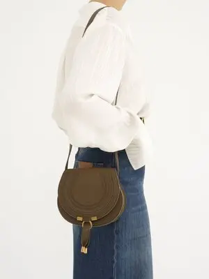 Chloé Marcie Foldover Small Saddle Bag - Deep Khaki
