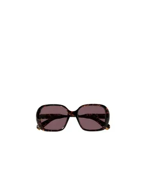Chloé Chloé Square Frame Sunglasses With Geometric Frame Gray