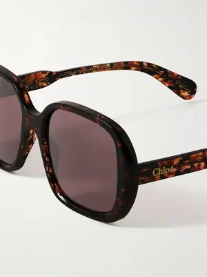 Chloé Square Frame Sunglasses With Geometric Frame - Gray