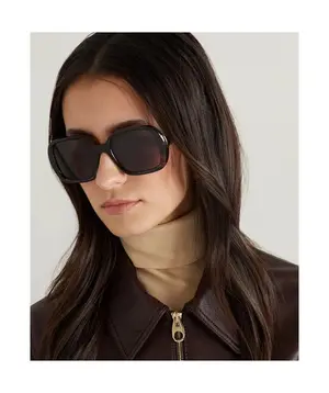 Chloé Square Frame Sunglasses With Geometric Frame - Gray