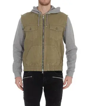 Balmain Contrast Panel Hooded Jacket