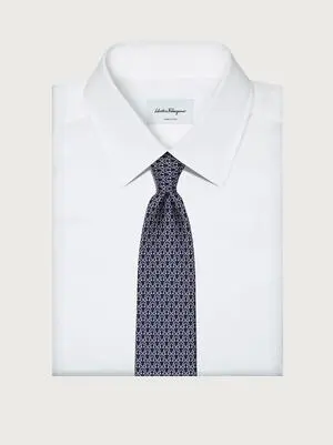 FERRAGAMO Gancini Detail Neck Tie - Blue