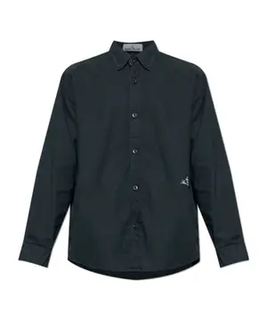 Stone Island Logo Embroidered Shirt